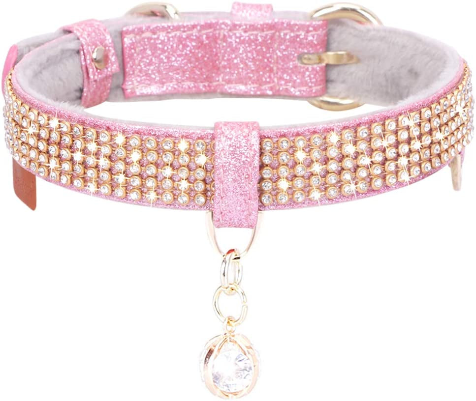 Cat Collar, Dog Collar, [Bling Rhinestones] Premium PU Leather with Pe ...